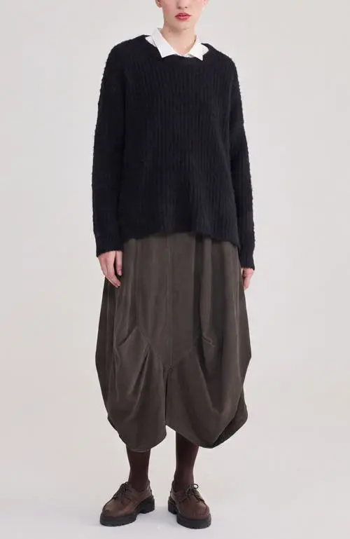 LUUKAA Juliette Shaggy Knit Sweater - Black