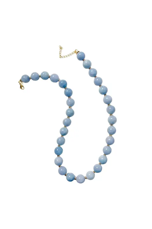 LITTLE SKY STONE Camille Beaded Necklace - Light Blue