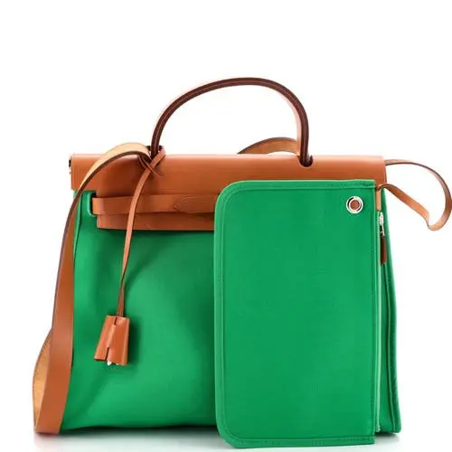Hermès Herbag Zip Leather And Toile 31