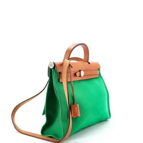 Hermès Herbag Zip Leather And Toile 31