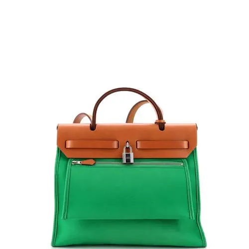 Hermès Herbag Zip Leather And Toile 31