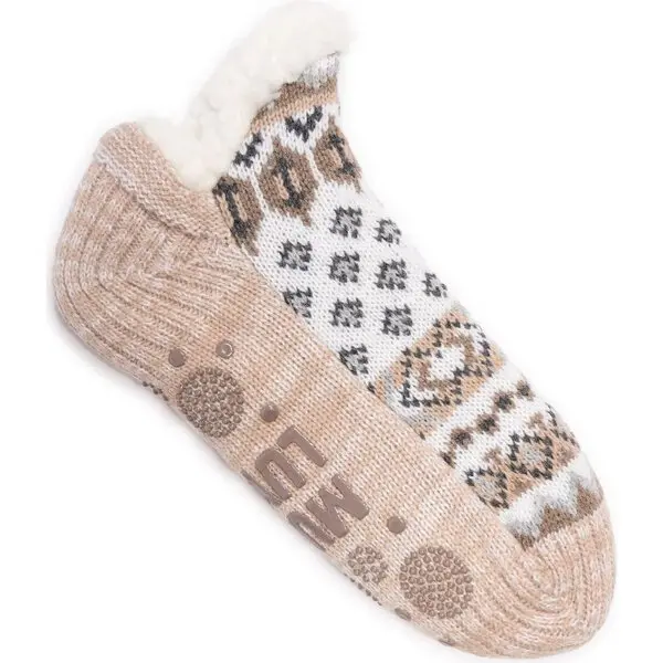 MUK LUKS 1 Pair Pack Shortie Cabin Socks - Taupe