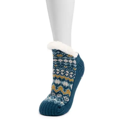 MUK LUKS 1 Pair Pack Shortie Cabin Socks - Teal