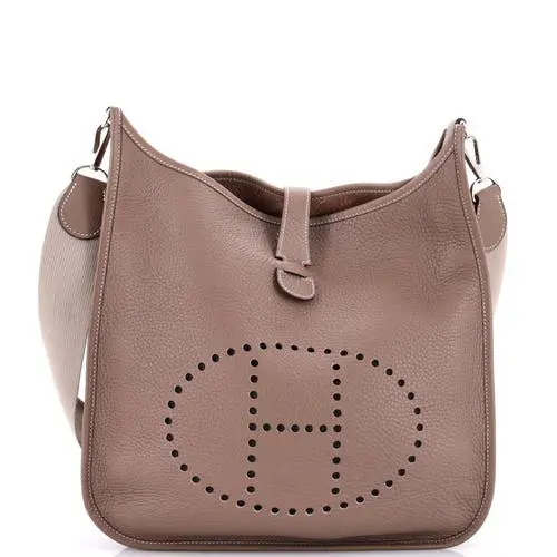 Hermès Evelyne Bag Gen Ii Clemence Gm - Grey