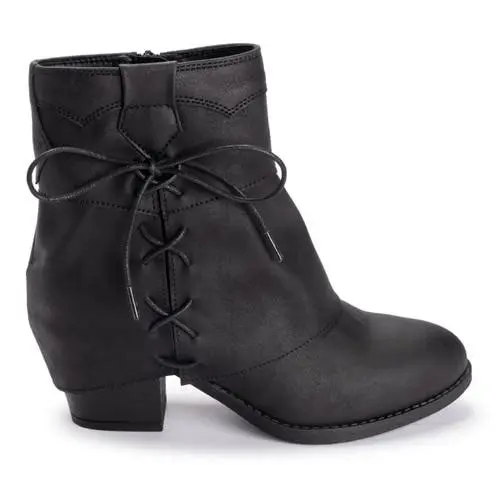 MUK LUKS Yuki Short Ankle Boots - Black