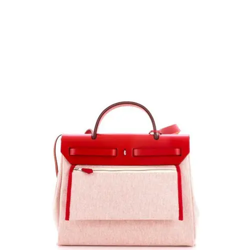 Hermès Herbag Zip Pegase Pop Toile And Leather 31 - Red