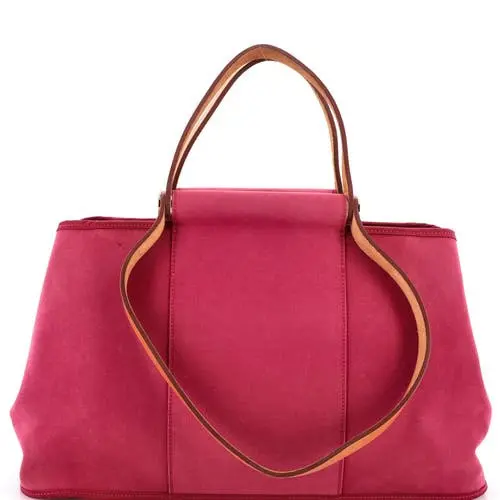 Hermès Cabag Elan Toile And Leather 39 - Pink