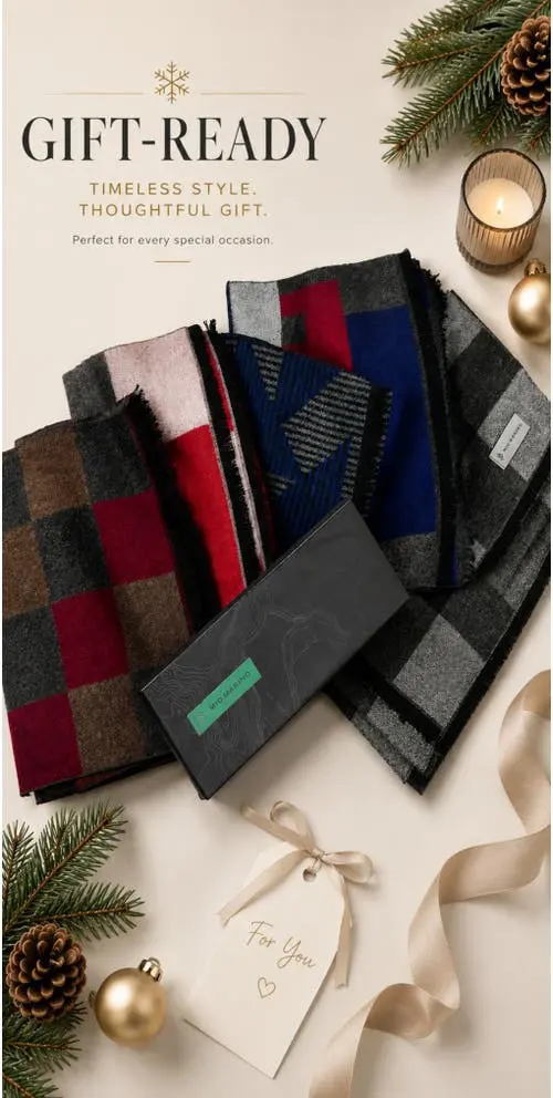 MIO MARINO Cashmere-feel Cotton Patterned Scarf