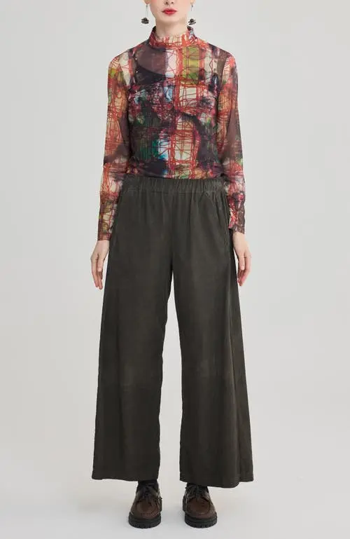 LUUKAA Alice Wide Velvet Pants
