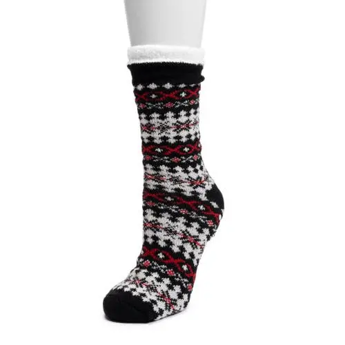 MUK LUKS 1 Pair Pack Tall Cozy Lounge Socks - Ebony