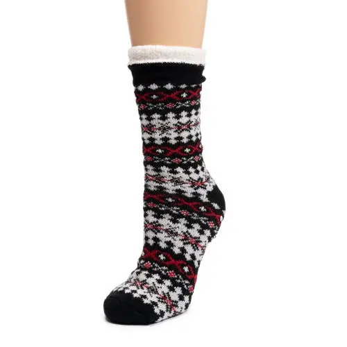 MUK LUKS 1 Pair Pack Tall Cozy Lounge Socks - Ebony
