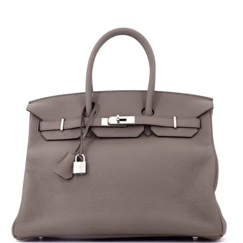Hermès Birkin Handbag Clemence With Palladium Hardware 35 - Grey