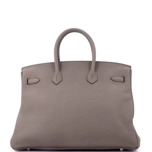 Hermès Birkin Handbag Clemence With Palladium Hardware 35 - Grey