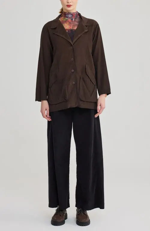 LUUKAA Pauline Buttoned Velvet Jacket - Brown