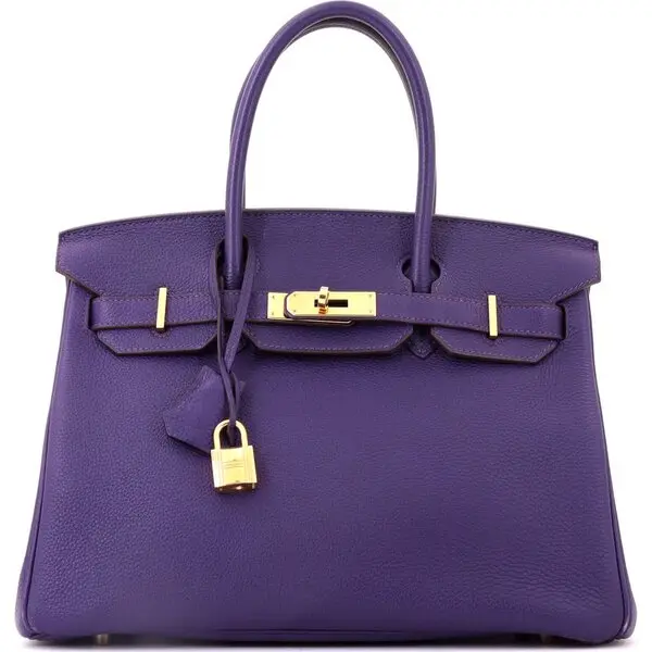 Hermès Birkin Handbag Purple Togo With Gold Hardware 30 - Red
