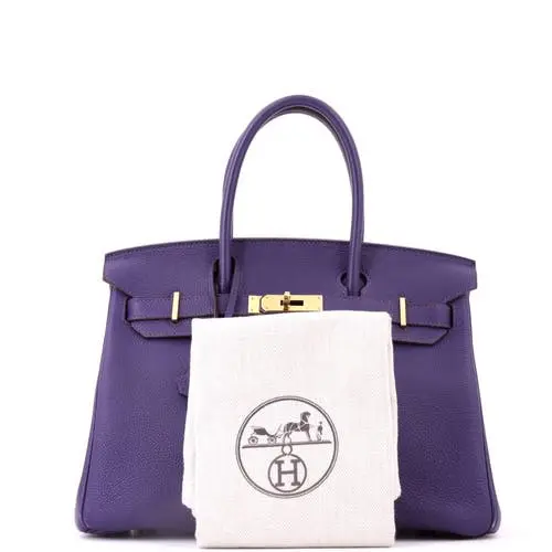 Hermès Birkin Handbag Purple Togo With Gold Hardware 30 - Red
