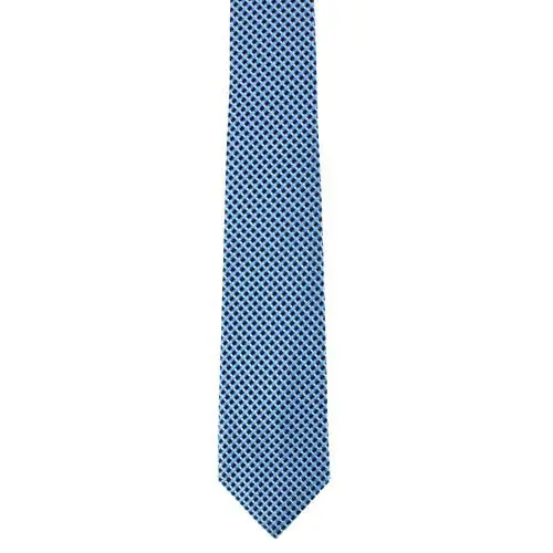 Trafalgar Jazzy S Checked Business Silk Necktie - Blue