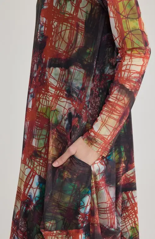 LUUKAA Aurore Printed Mesh Dress