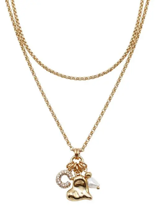 AREA STARS Archana Double Layer Charm Chain - Gold
