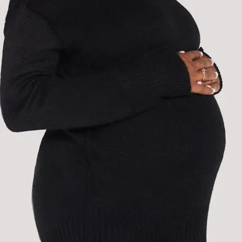 Motherhood Maternity Crew Neck Long Sleeve Sweater - Black