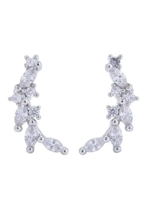 AREA STARS Mitra White Gold Earrings - Silver
