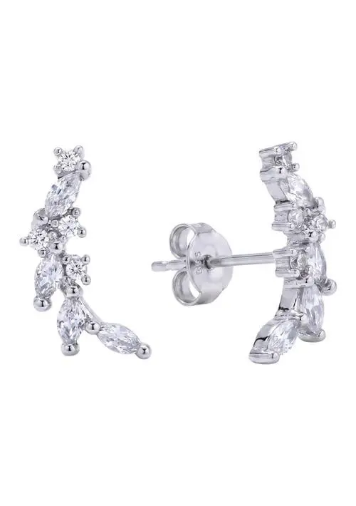 AREA STARS Mitra White Gold Earrings