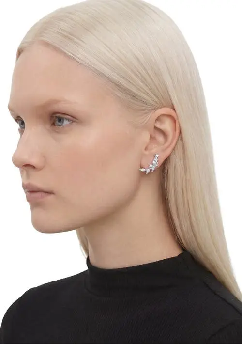 AREA STARS Mitra White Gold Earrings