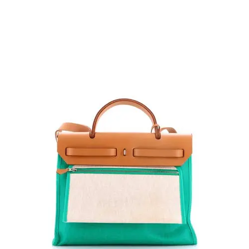 Hermès Herbag Zip Berline Vache Canvas And Leather 31
