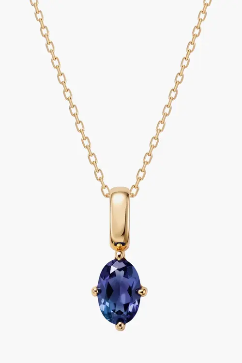 LITTLE SKY STONE Oval Birthstone Necklace - Alexandrite