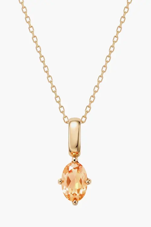 LITTLE SKY STONE Oval Birthstone Necklace - Citrine