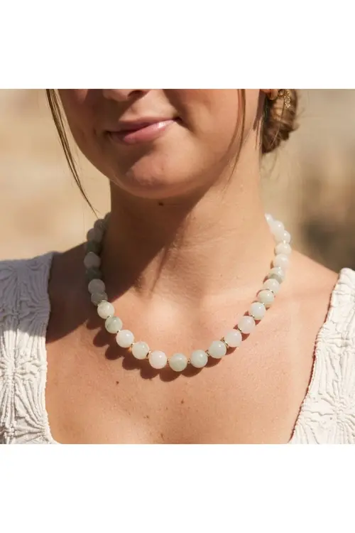 LITTLE SKY STONE Camille Beaded Green Necklace