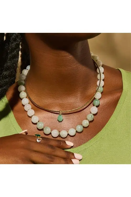 LITTLE SKY STONE Camille Beaded Green Necklace