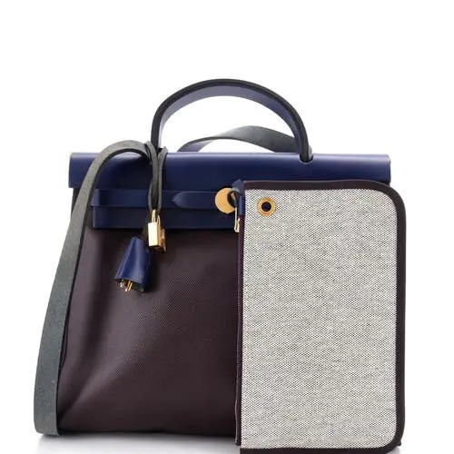 Hermès Herbag Zip Berline Vache Canvas And Leather 31