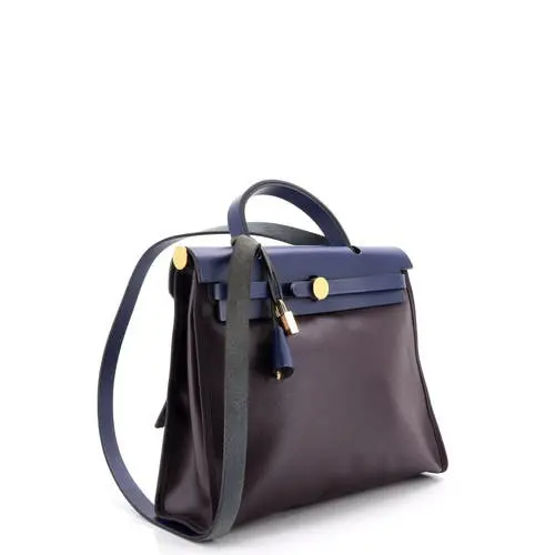 Hermès Herbag Zip Berline Vache Canvas And Leather 31
