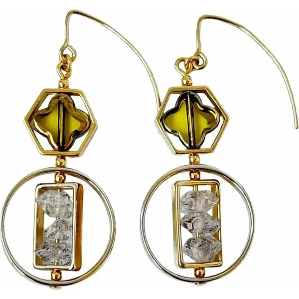 ARACHELI STUDIO Art X Herkimer Crystals Earrings - Yellow/clear
