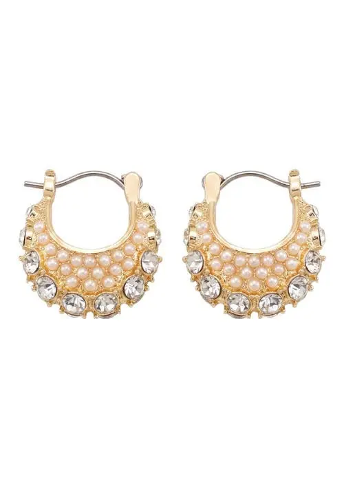 AREA STARS Samira Rhinestone Earrings - Gold