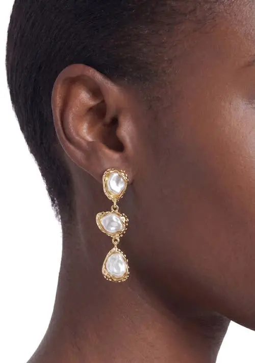 AREA STARS Aiza Organic Pearl Drop Earrings