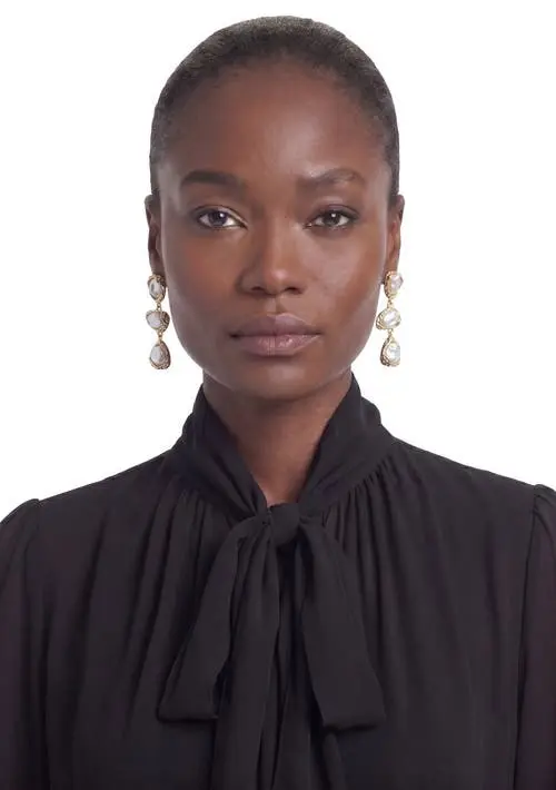 AREA STARS Aiza Organic Pearl Drop Earrings