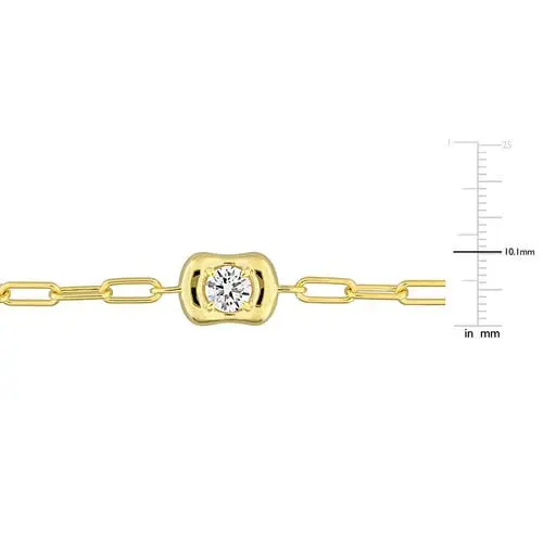 JULIANNA B. Lab-grown Diamond Puffed Paperclip Chain Bracelet