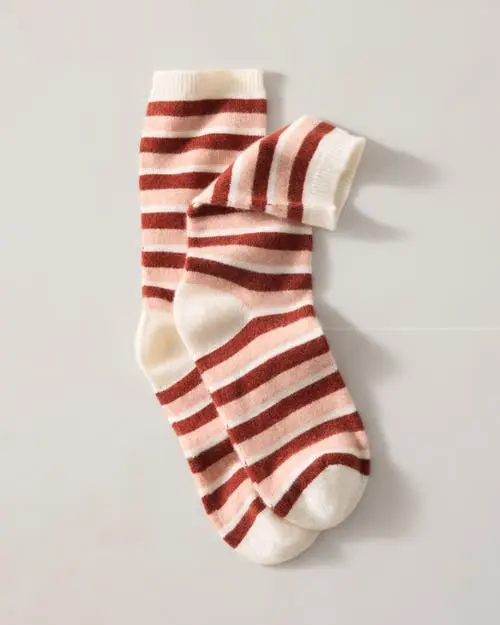 HAVEN WELL WITHIN Cashmere Bold Striped Socks - Saffron Multi