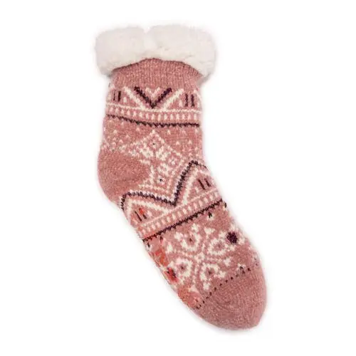MUK LUKS 1 Pair Pack Tall Cabin Chenille Eyelash Knit Slipper Socks