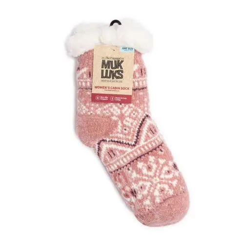 MUK LUKS 1 Pair Pack Tall Cabin Chenille Eyelash Knit Slipper Socks