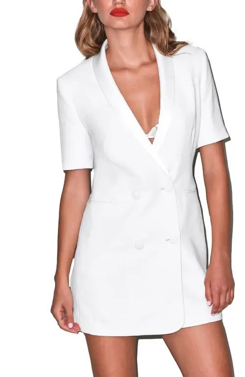 FLEUR DU MAL Short Sleeve Blazer Dress - Ivory