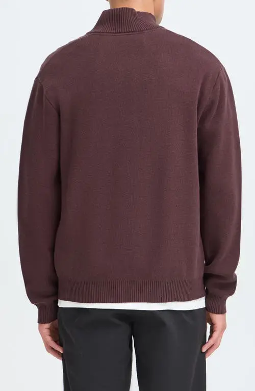 !SOLID Dryker Quarter Zip Cotton Sweater