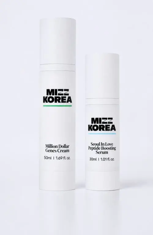 MIZZ KOREA Korean Skincare K-beauty Million Dollar Genes Cream & Peptide Boosting Serum 2-piece Set - White