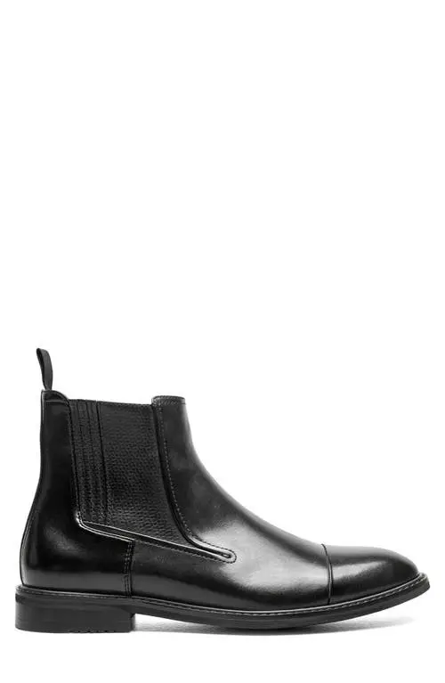 STACY ADAMS Berkshire Leather Cap Toe Boot - Black