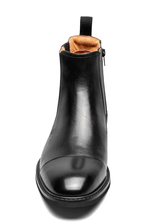 STACY ADAMS Berkshire Leather Cap Toe Boot - Black