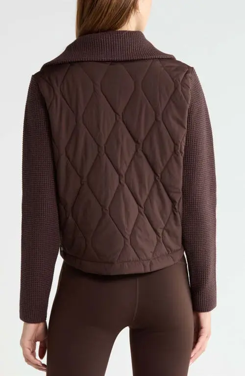 Zella Cascade Quilted Hybrid Jacket - Brown Mole