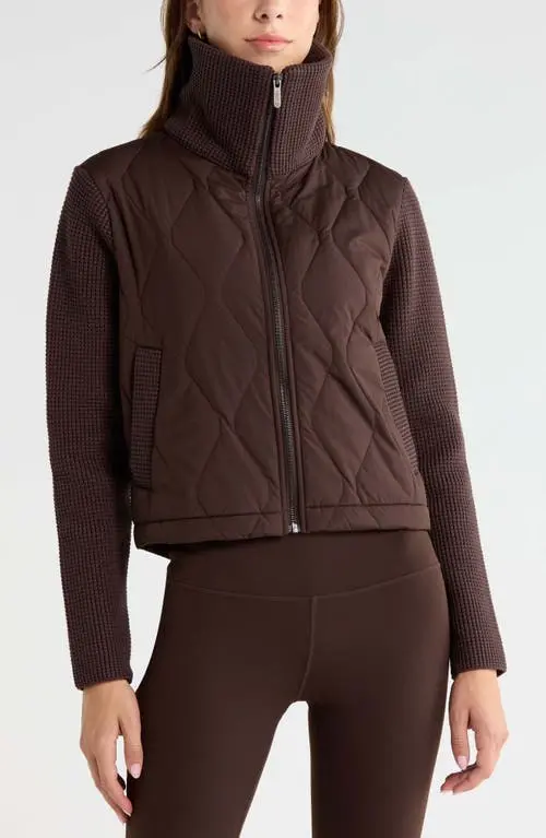 Zella Cascade Quilted Hybrid Jacket - Brown Mole