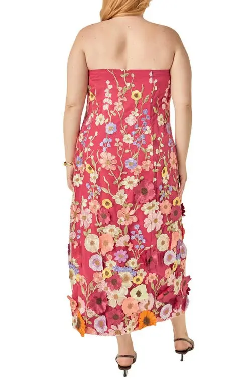 Endless Rose Floral Embroidered Strapless Maxi Dress